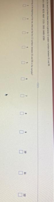 Solved Use the row of numbers shown below to generate 12 | Chegg.com