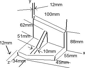 Solved For the stop bracket shown, locate the z coordinate | Chegg.com