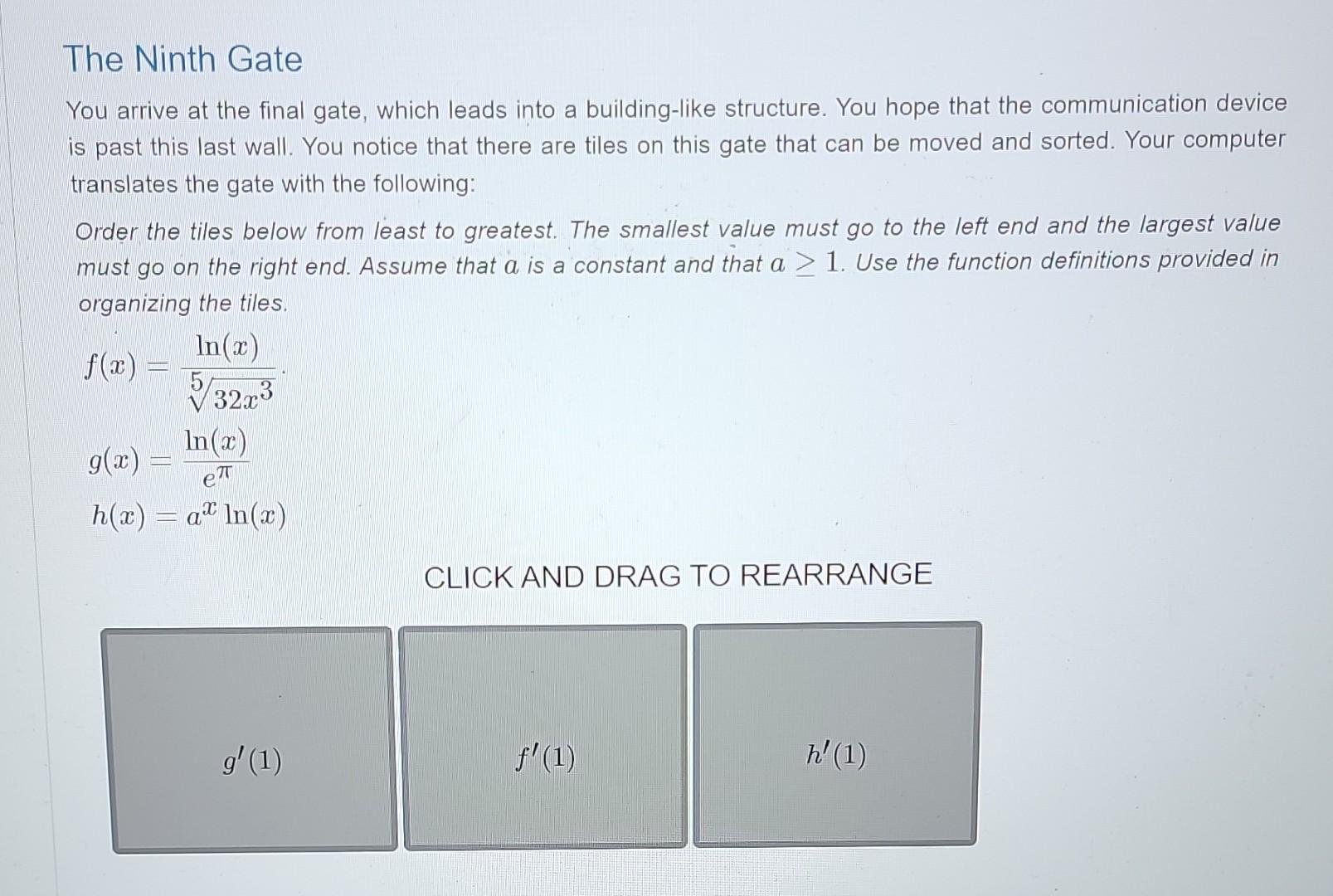 Solved The Ninth Gate You arrive at the final gate, which | Chegg.com