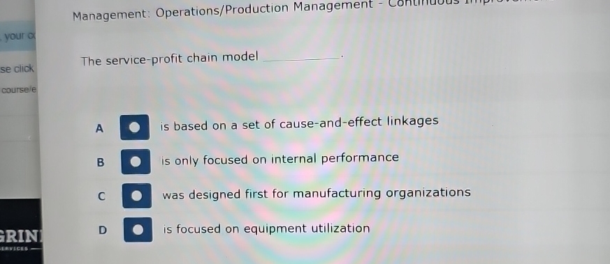 Solved Management: Operations/Production ManagementThe | Chegg.com