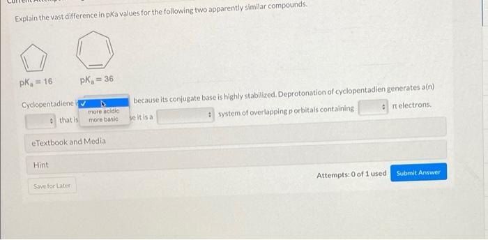 Solved Explain the vast difference in pka values for the | Chegg.com