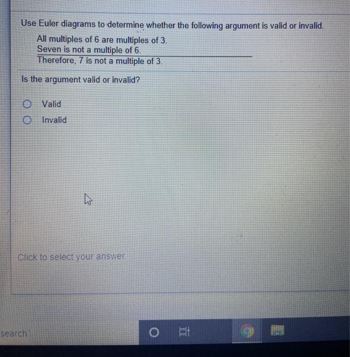 Solved Use Euler diagrams to determine whether the following | Chegg.com