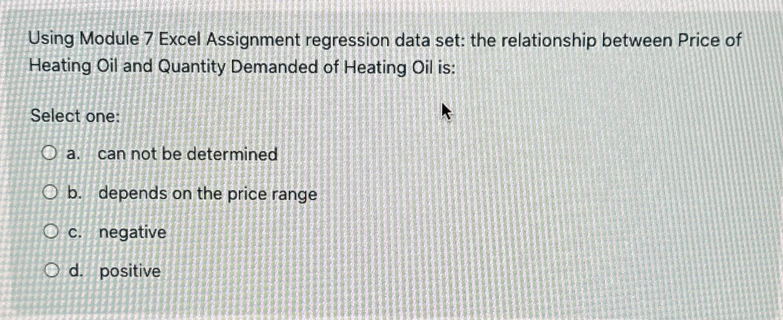Solved Using Module 7 ﻿Excel Assignment regression data set: | Chegg.com