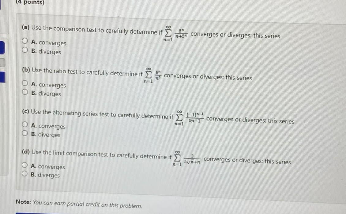 Solved (a) Use the comparison test to carefully determine if | Chegg.com