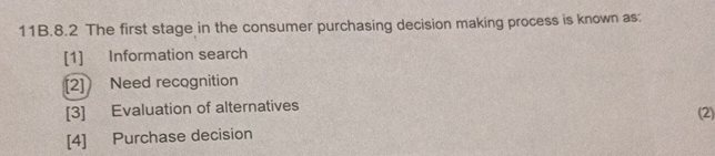 Solved 11B.8.2 ﻿The first stage in the consumer purchasing | Chegg.com