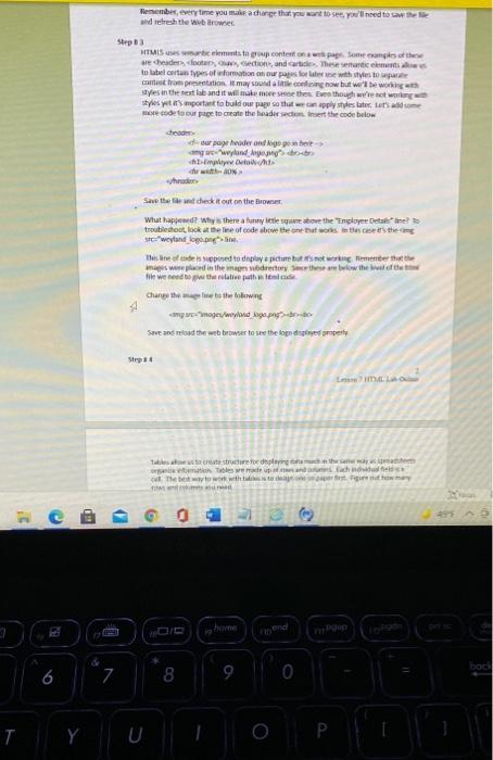 Lesson 7 HTML Web Class Lab - Hands-on HTML • Use | Chegg.com