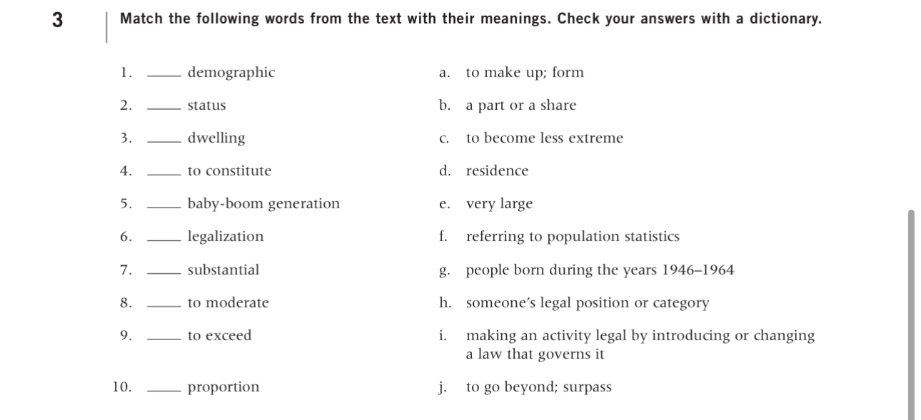 Solved 3 ﻿Match the following words from the text with their | Chegg.com