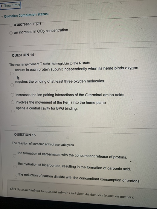 Solved Blackboard Show Timer Question Completion Status: | Chegg.com