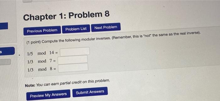 Solved Chapter 1: Problem 8 Previous Problem Problem List | Chegg.com
