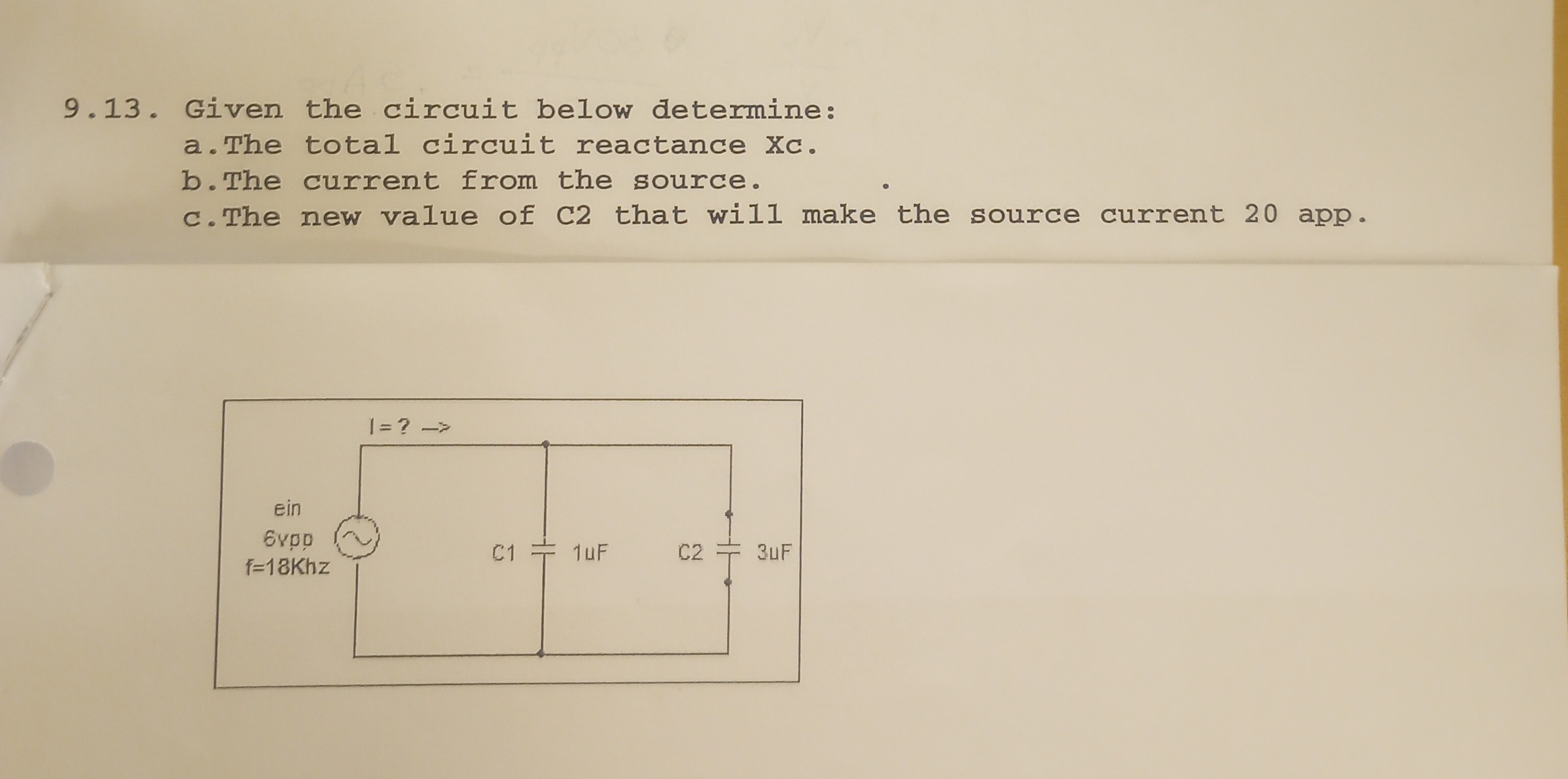 Solved 9.13 ﻿Given the circuit below determine:a. ﻿The total | Chegg.com
