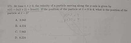 Solved At time t,t≥0, ﻿the velocity of a particle moving | Chegg.com