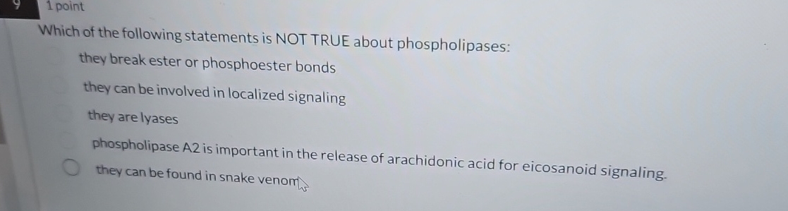 Solved 1 ﻿pointWhich of the following statements is NOT TRUE | Chegg.com