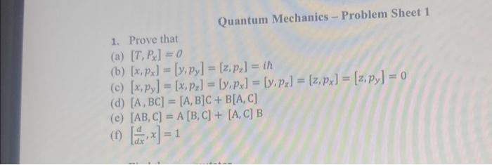 Solved 1. Prove that (a) [T,Px]=0 (b) | Chegg.com