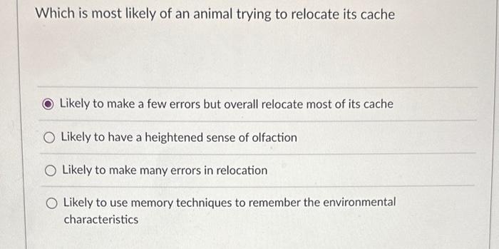 Solved Which is most likely of an animal trying to relocate | Chegg.com