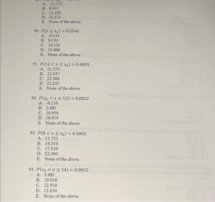 Solved Let x be a normally distributed random variable with | Chegg.com