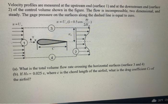 Solved Velocity profiles are measured at the upstream end | Chegg.com