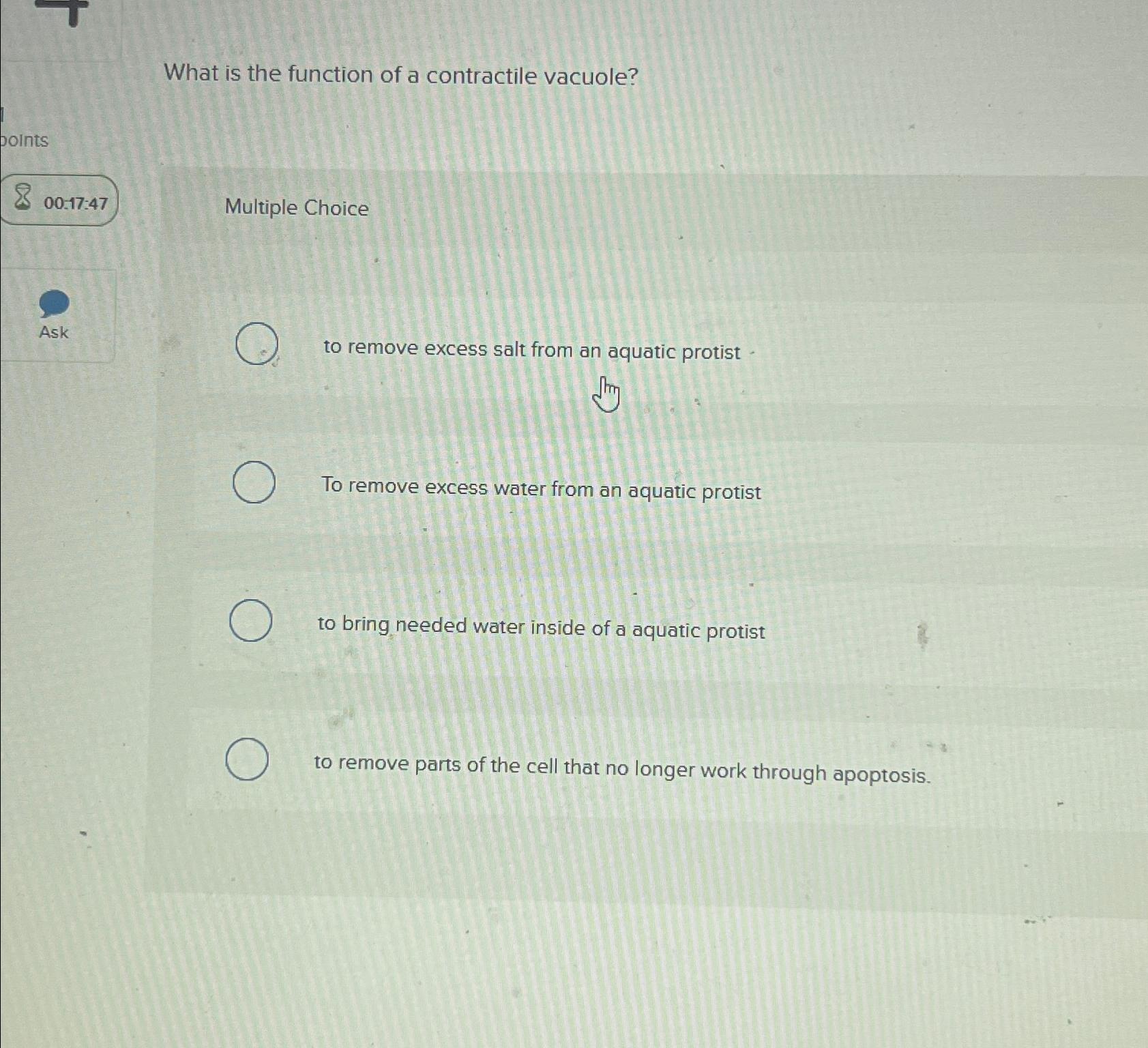 Solved What is the function of a contractile | Chegg.com