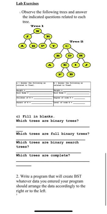 Solved Lab#8: Trees Session Contents: Objectives: To learn | Chegg.com