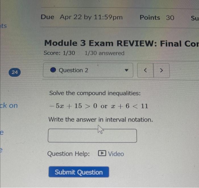 Module 3 Exam REVIEW: Final Co Score: 1/30 1/30 | Chegg.com Module 3 Exam REVIEW: Final Co Score: 1/30 1/30 | Chegg.com
