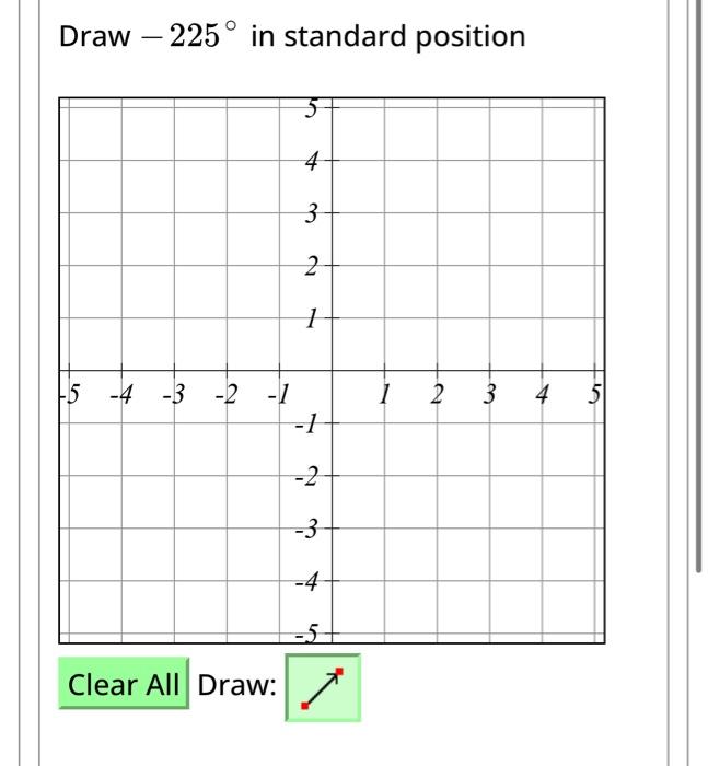 Solved y=−2x−4Draw −225∘ in standard positionUse the | Chegg.com