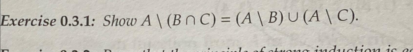 Solved Exercise 031 Show Ab∩cab∪ac 