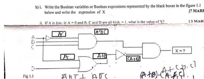Solved b) i. Write the Boolean variables or Boolean | Chegg.com