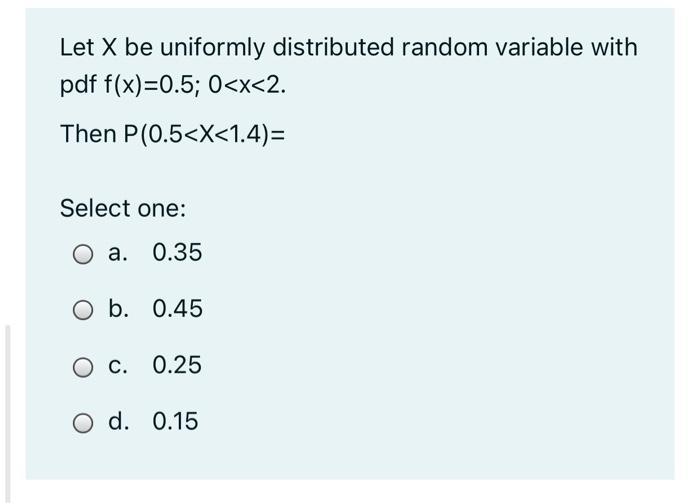 Solved Let X be uniformly distributed random variable with | Chegg.com