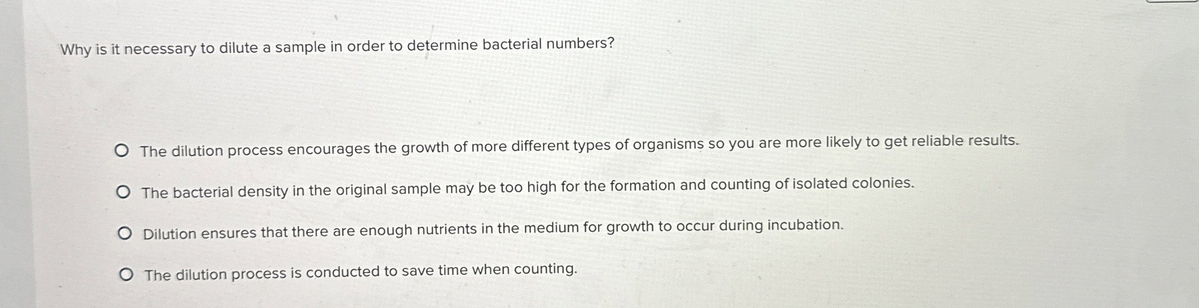 Solved Why is it necessary to dilute a sample in order to | Chegg.com