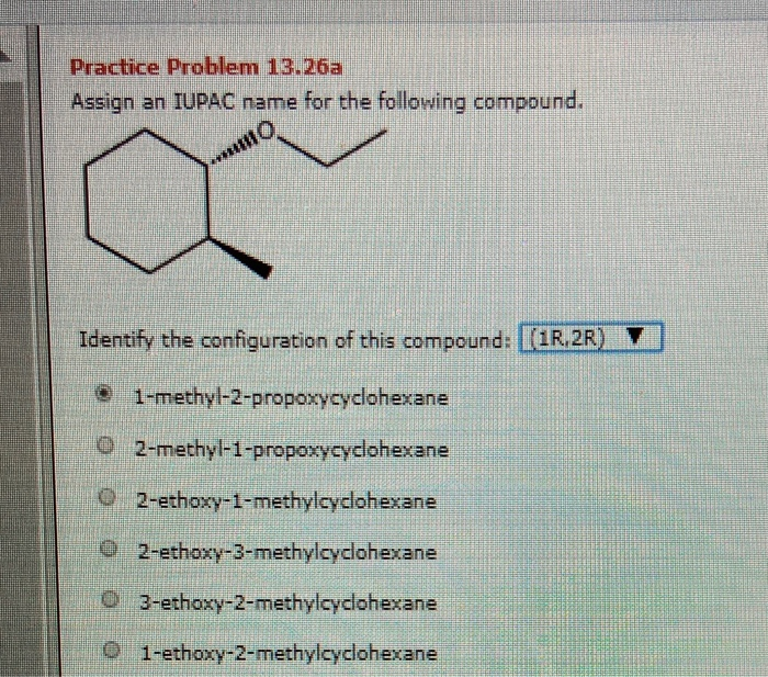 Solved Practice Problem 13.26a Assign an IUPAC name for the | Chegg.com