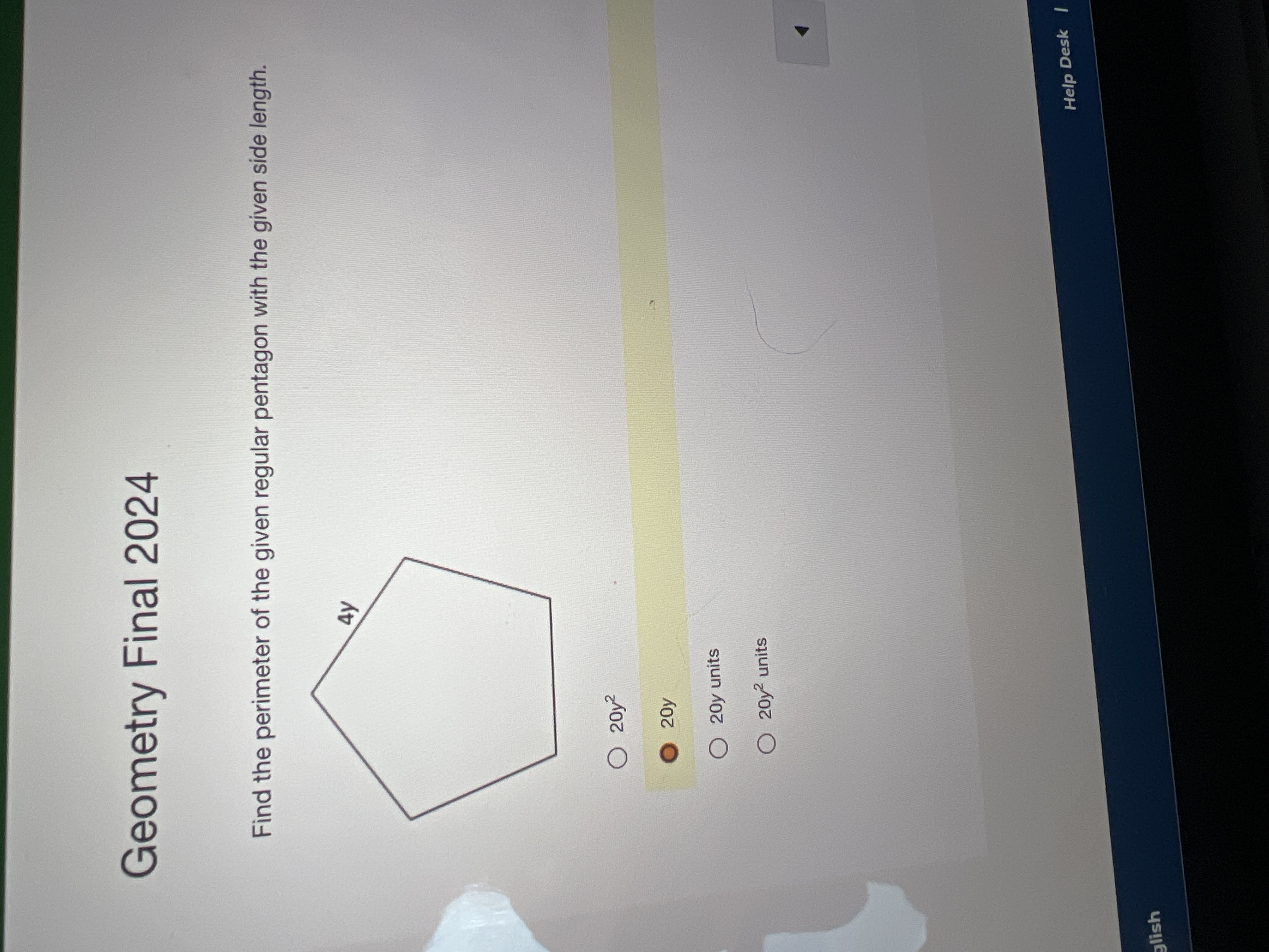 Solved Geometry Final 2024Find the perimeter of the given | Chegg.com