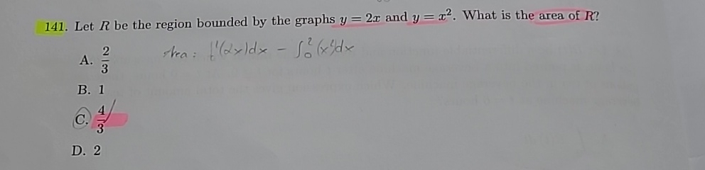 Solved Let R ﻿be the region bounded by the graphs y=2x ﻿and | Chegg.com