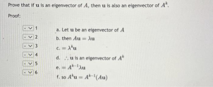 Solved Prove that if u is an eigenvector of A, then u is | Chegg.com