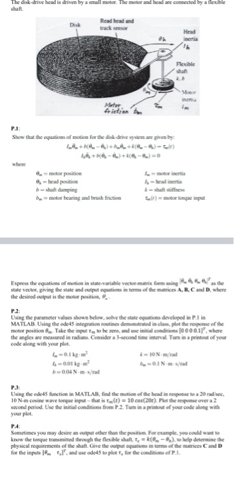 The disk-drive head is driven by a small motor. The | Chegg.com