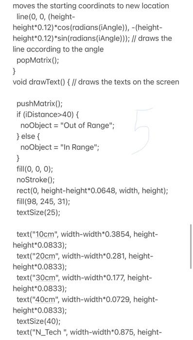 Solved Please Convert The Arduino Radar Code To C