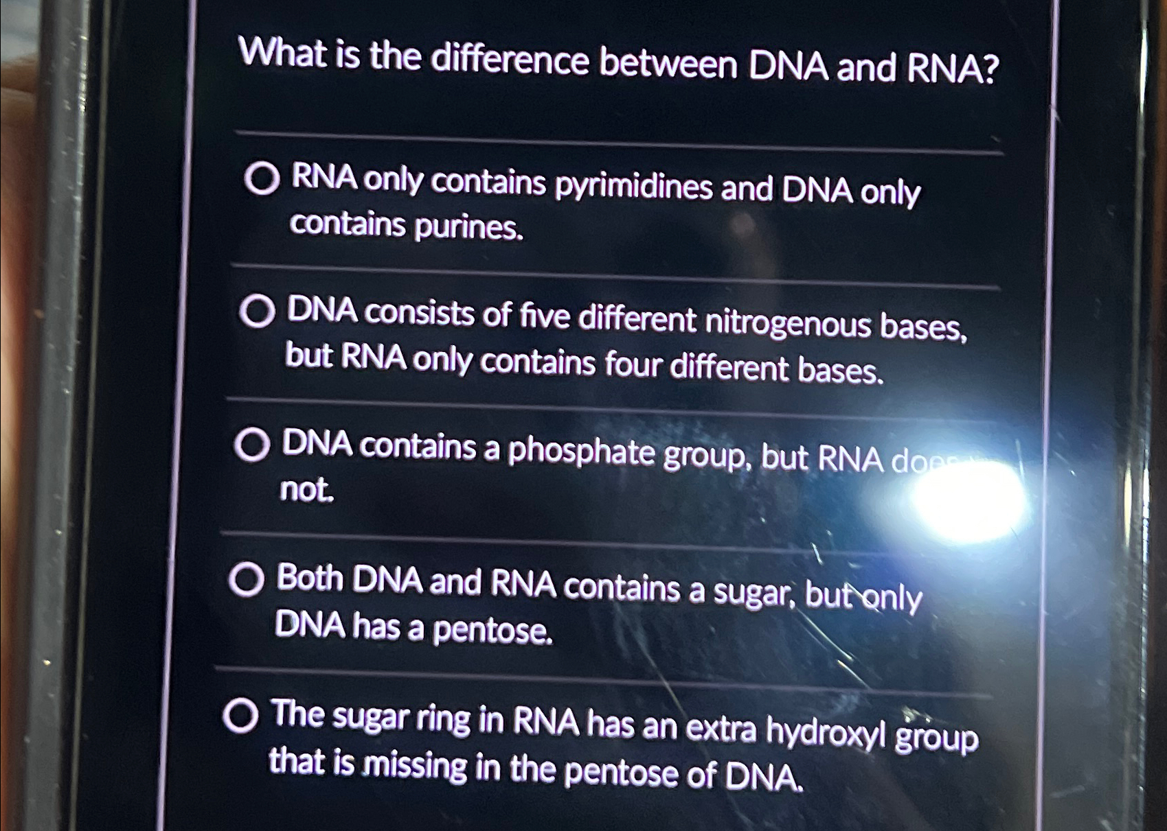 Solved What is the difference between DNA and RNA?RNA only | Chegg.com
