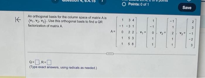 Solved linear algebra please helpfind an orthogonal basis | Chegg.com