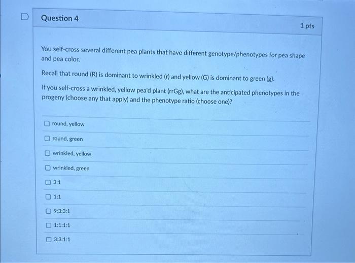Solved You self-cross several different pea plants that have | Chegg.com