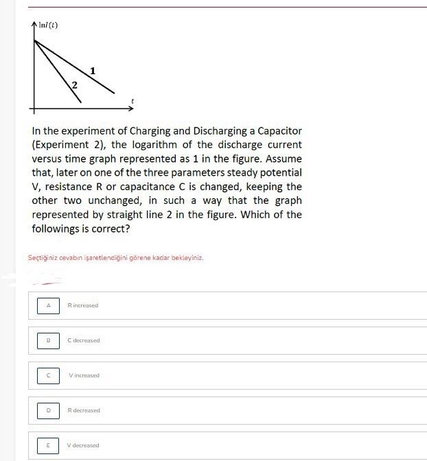 Solved In the experiment of Charging and Discharging a | Chegg.com