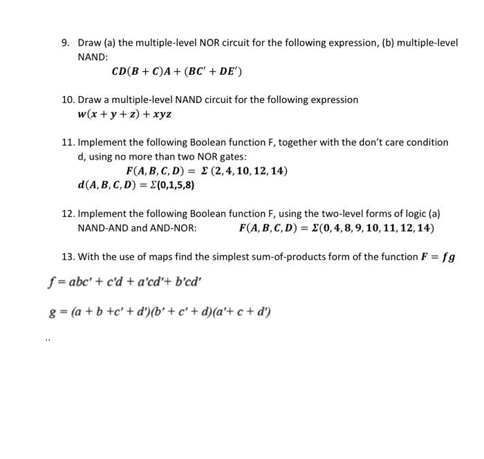 1. Simplify the following functions using K-map | Chegg.com