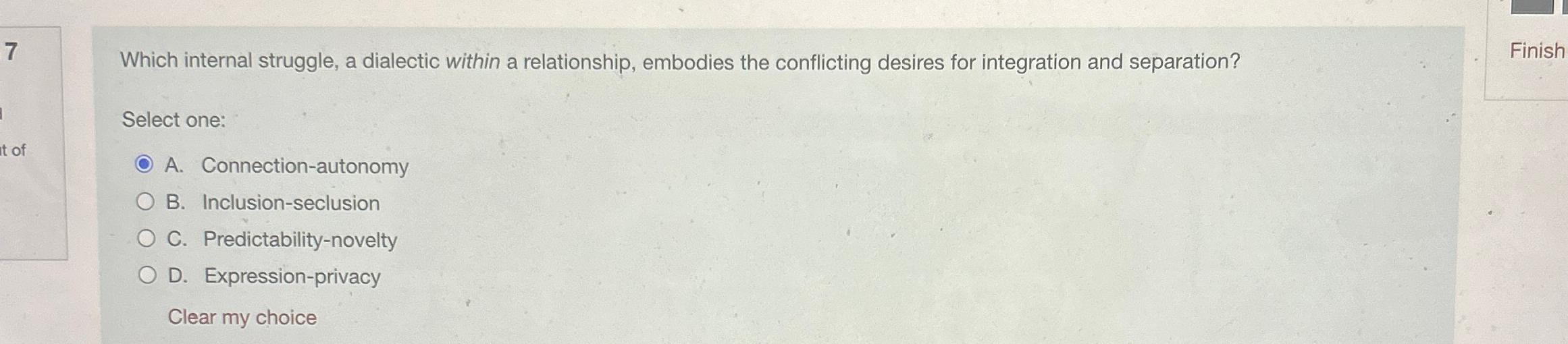 Solved 7Which internal struggle, a dialectic within a | Chegg.com