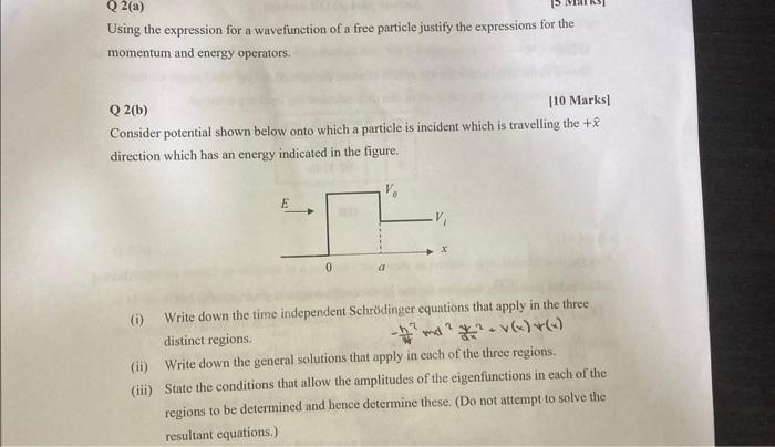Solved Using the expression for a wavefunction of a free | Chegg.com