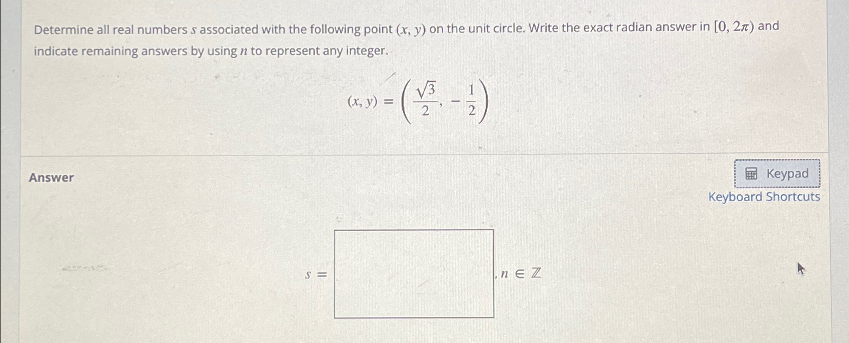 Solved Determine all real numbers s ﻿associated with the | Chegg.com