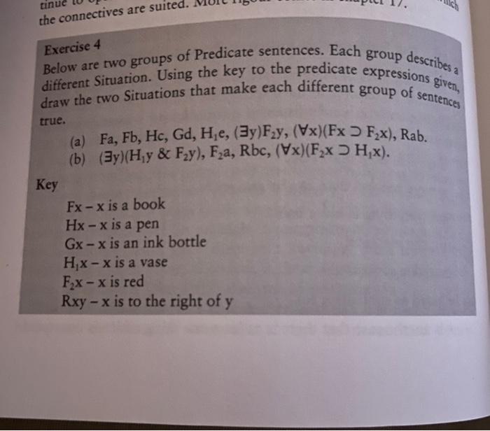 Exercise 4 Below are two groups of Predicate | Chegg.com