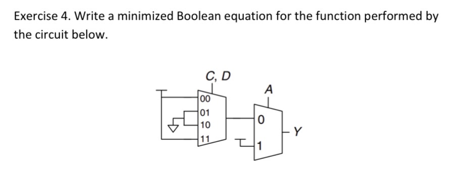 Solved Exercise 4. ﻿Write a minimized Boolean equation for | Chegg.com