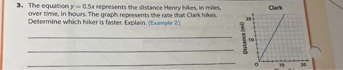 Solved Clark 3. The equation y = 0.5x represents the | Chegg.com