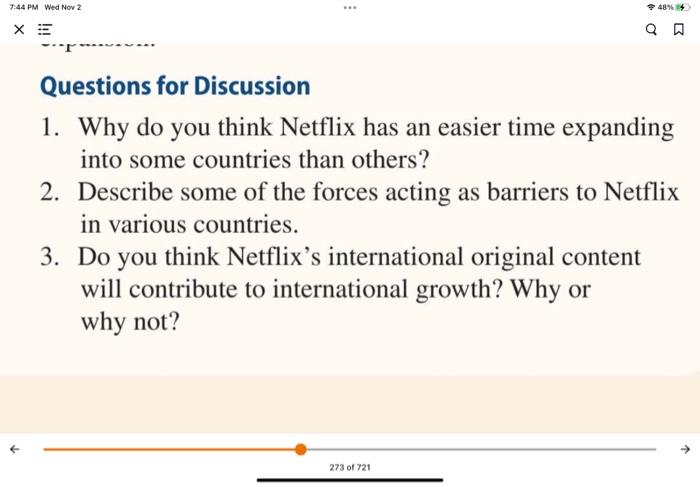 Solved Questions for Discussion 1. Why do you think Netflix | Chegg.com