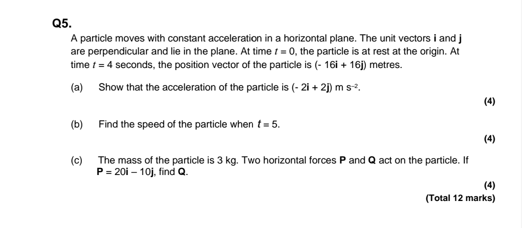 Solved Q5.A particle moves with constant acceleration in a | Chegg.com