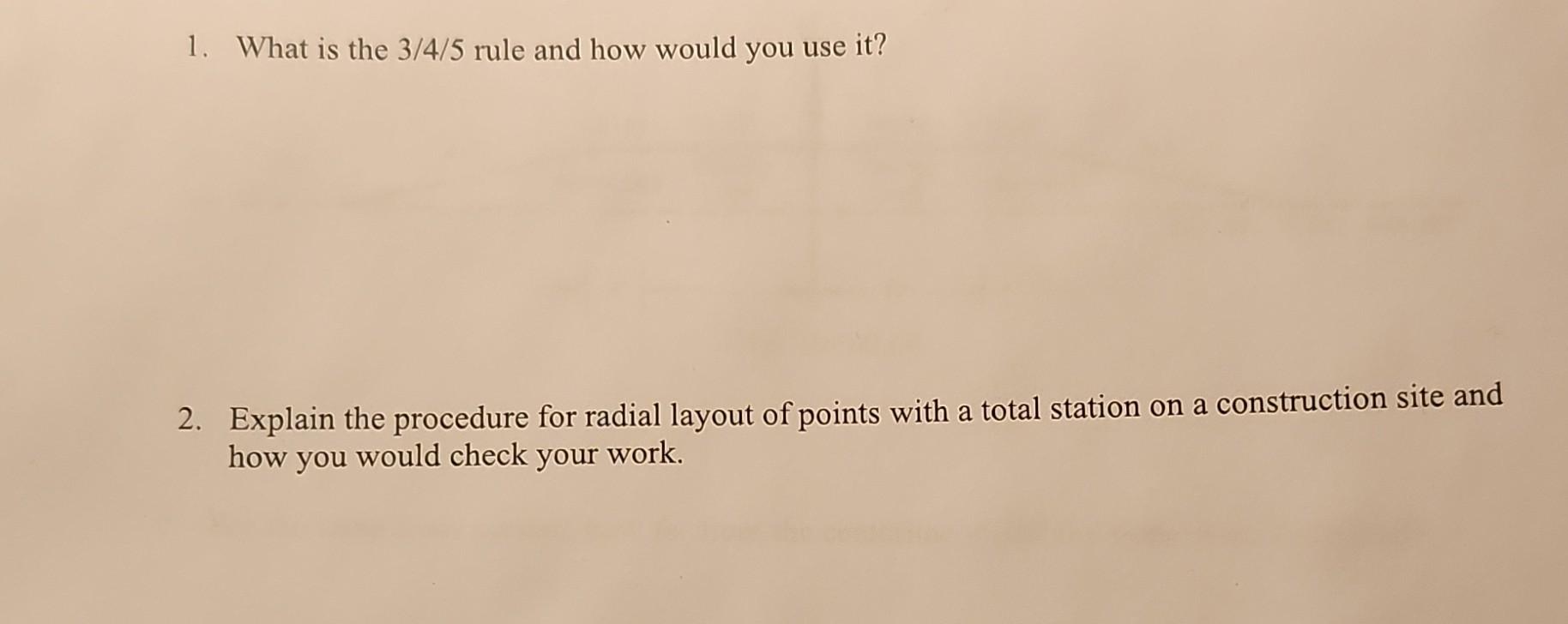 Solved 1 What Is The 3 4 5 Rule And How Would You Use It Chegg