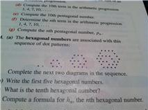 The hexagonal numbers are associated with this | Chegg.com
