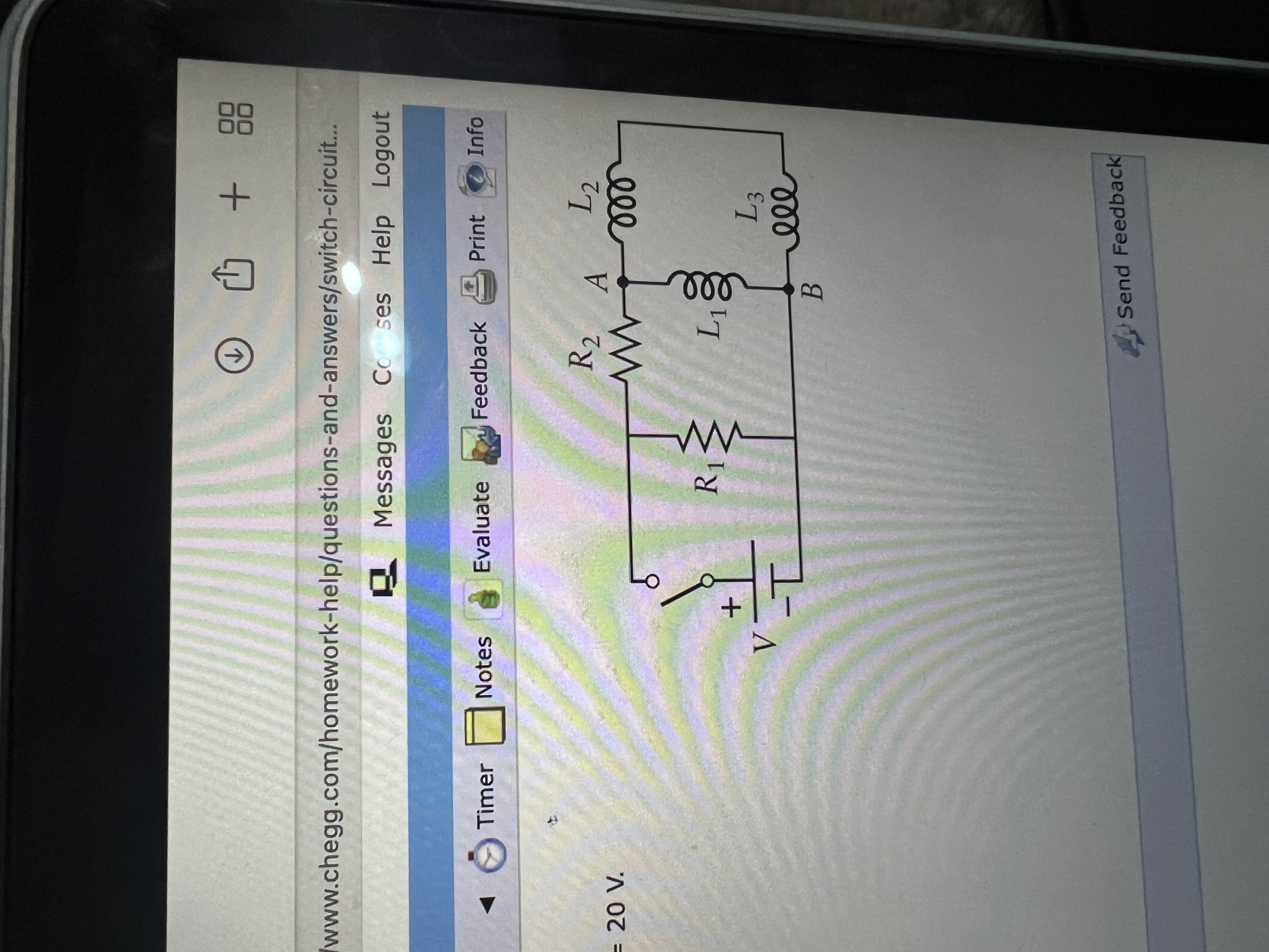 Solved The switch in the circuit shown in the figure has | Chegg.com